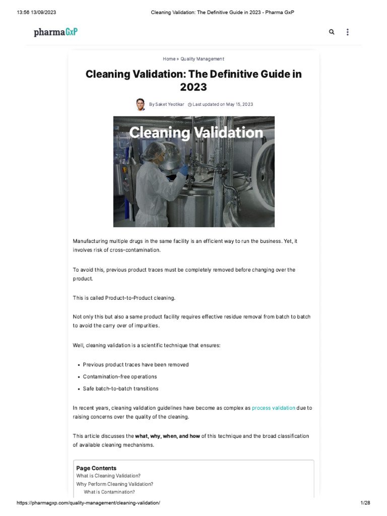 Cleaning Validation Guidelines 2023 | PDF | Detection Limit | Solubility