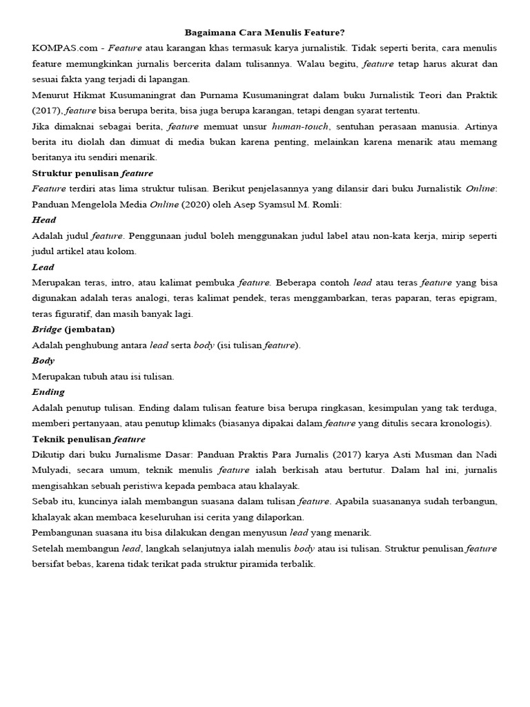 Menulis Feature | PDF
