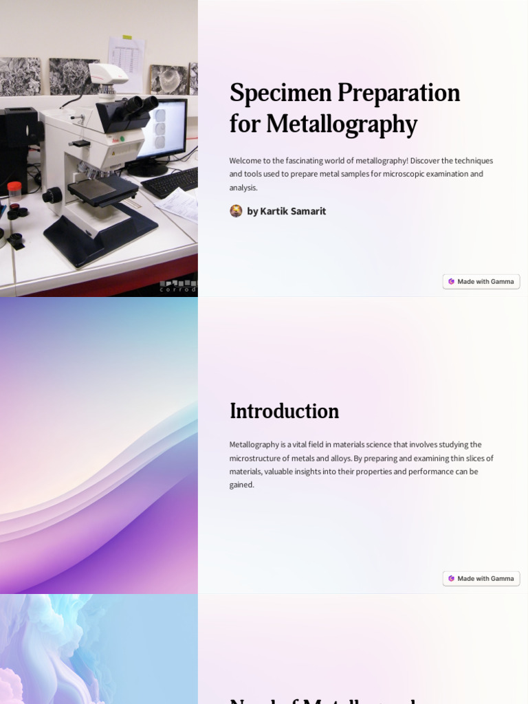 Metallography Specimen Prep Guide | PDF