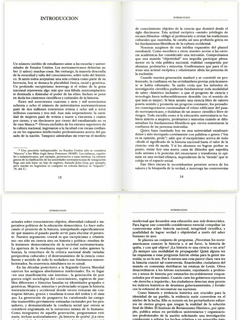 APPLEBY, Joyce HUNT, Lynn y JACOB, Margaret, La Verdad Sobre La ...