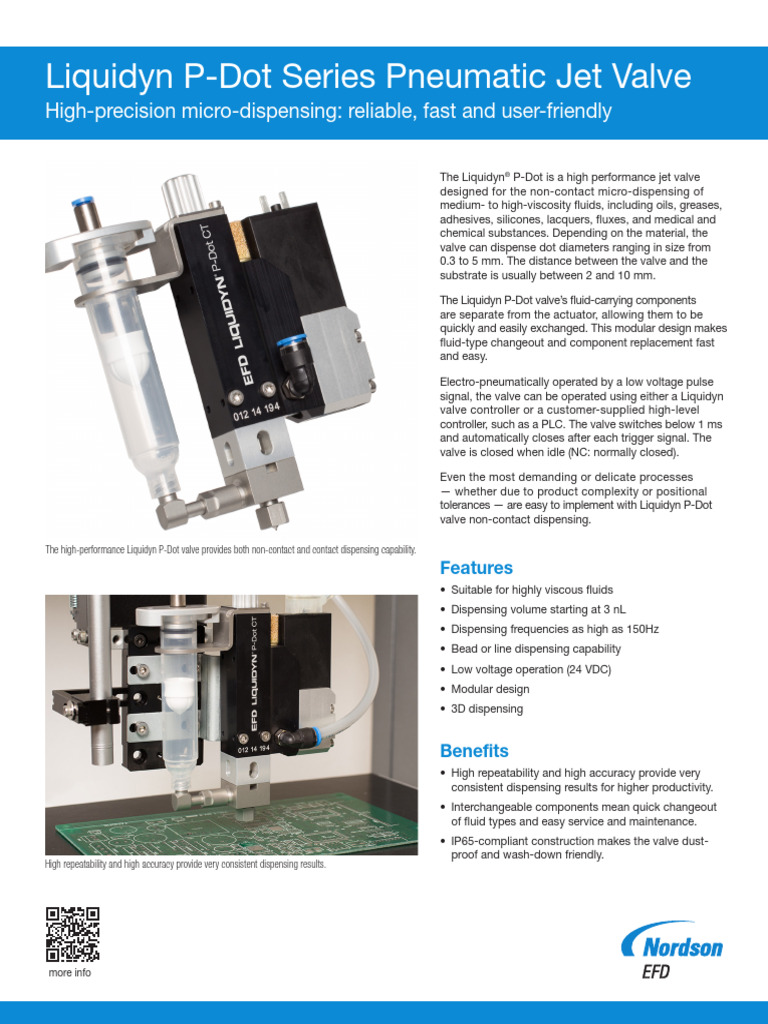 Nordson-EFD-Liquidyn P-Dot Series-Data-Sheet | PDF | Valve | Electromagnetic Compatibility