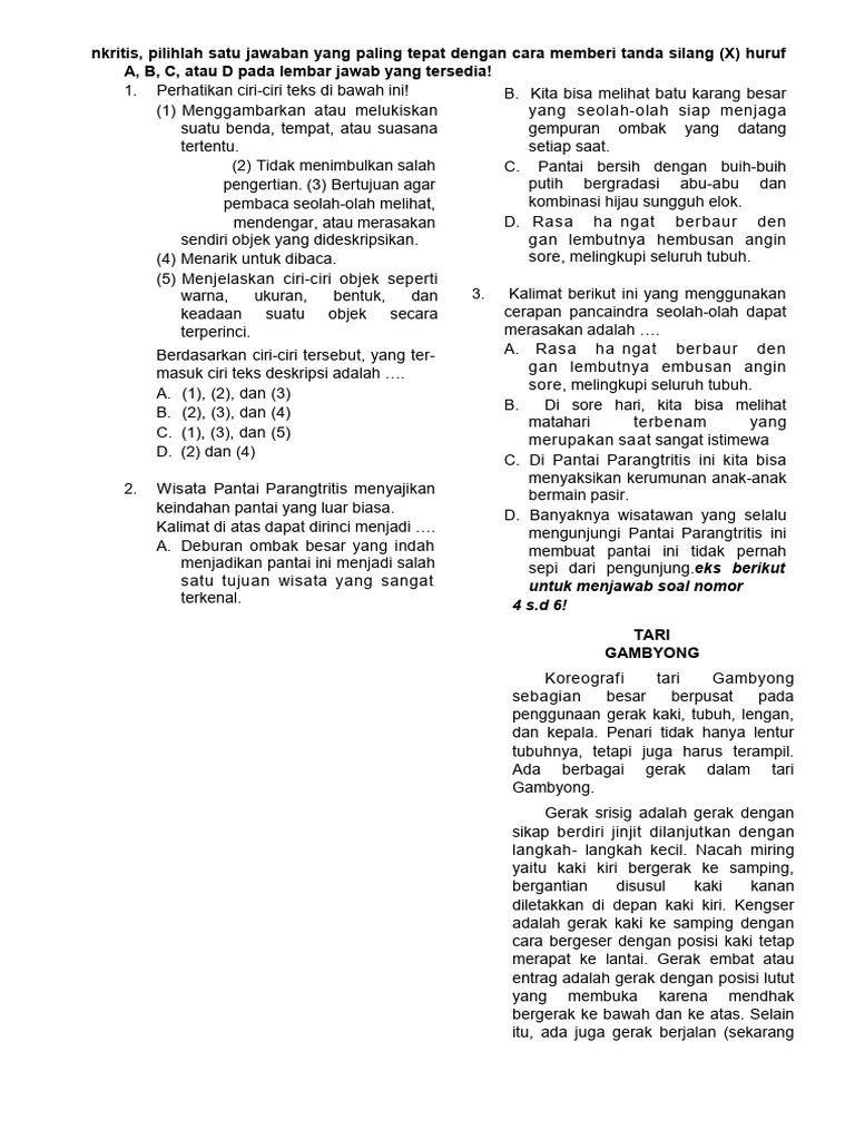 3 - Soal PTS 1 B.Indonesia Kelas VII K13 - WWW - Kherysuryawan.id | PDF