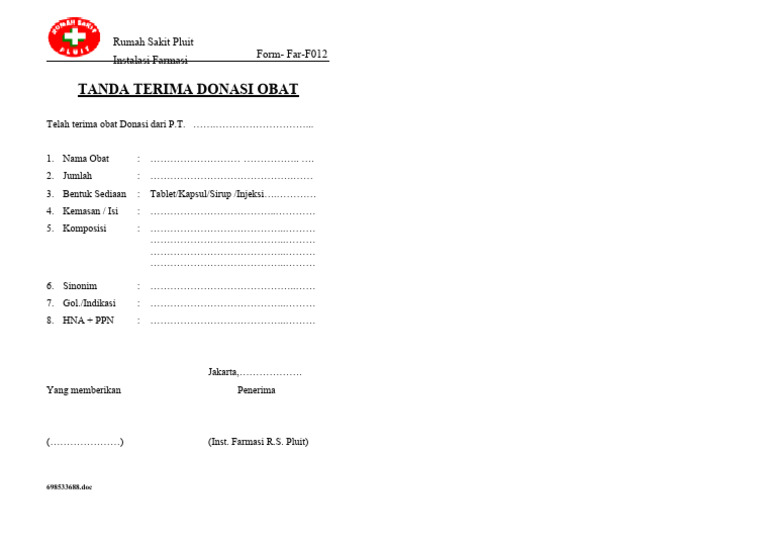 Form 12 Donasi Obat | PDF