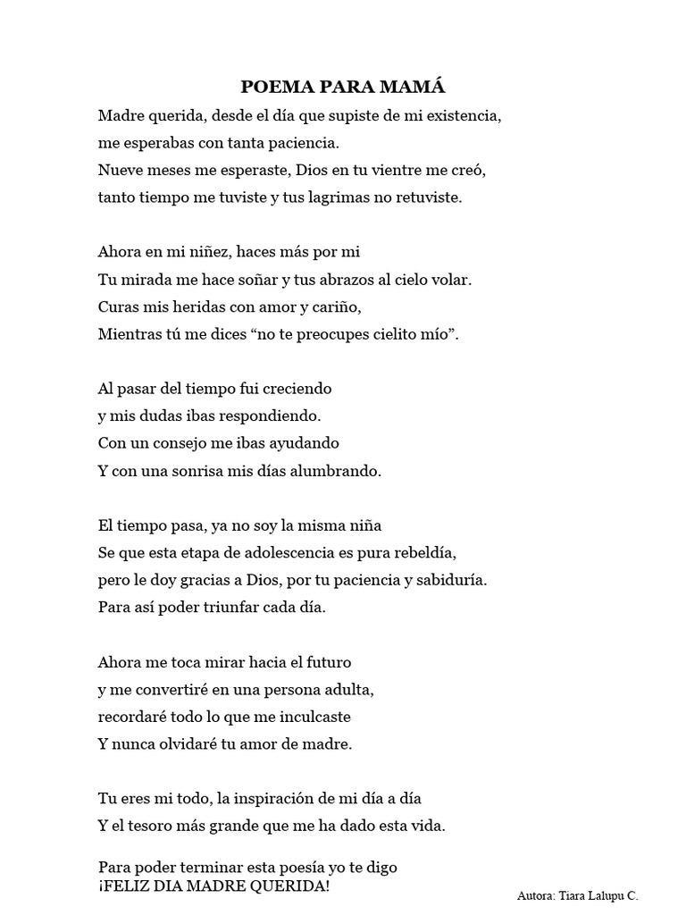 Poema Para Mamá Pdf