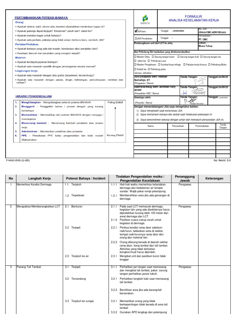 Pembongkaran Unit Dari LCT Ke Jetty - CMC (2) .1 | PDF