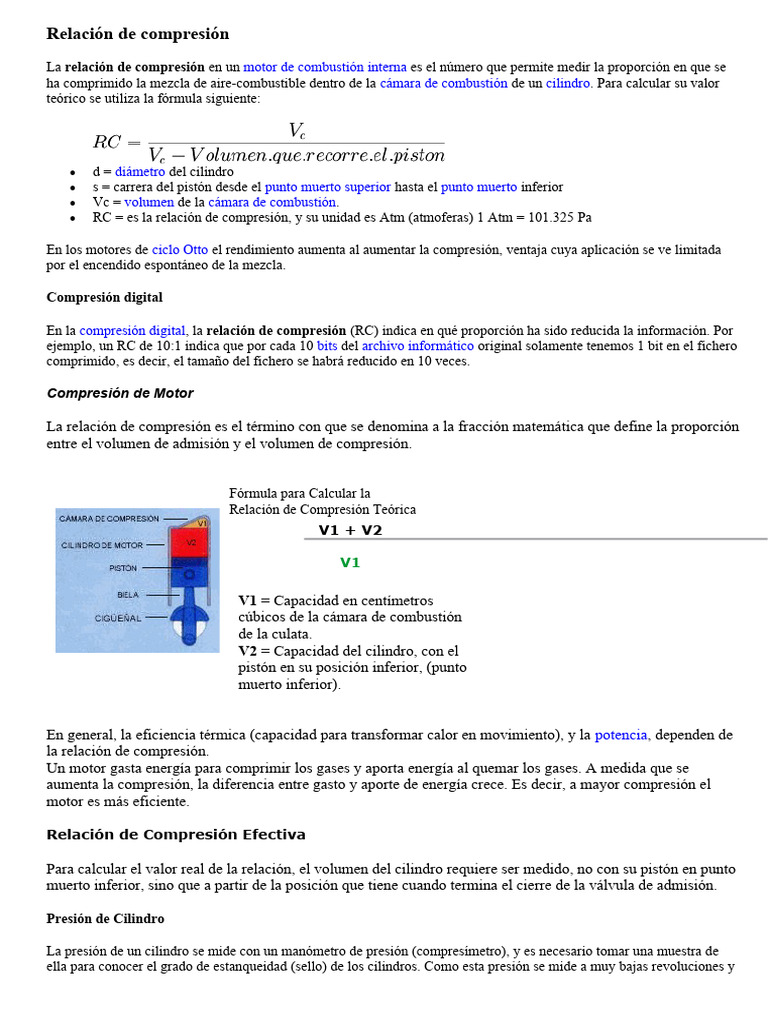 Relación de Compresión | PDF