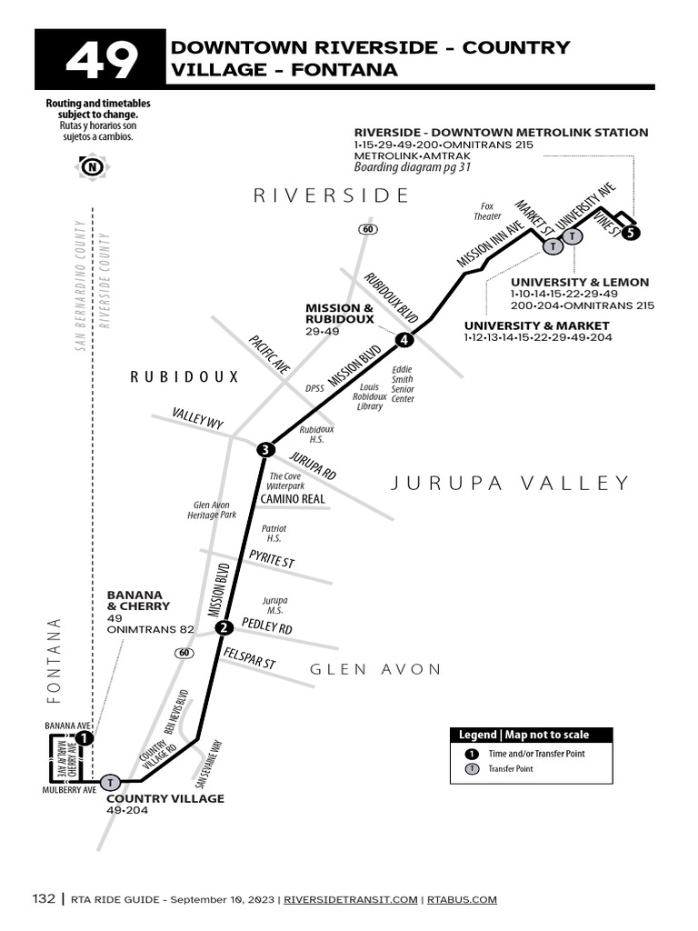 Route 49 - Riverside-Downtown Metrolink Station, Downtown Riverside ...