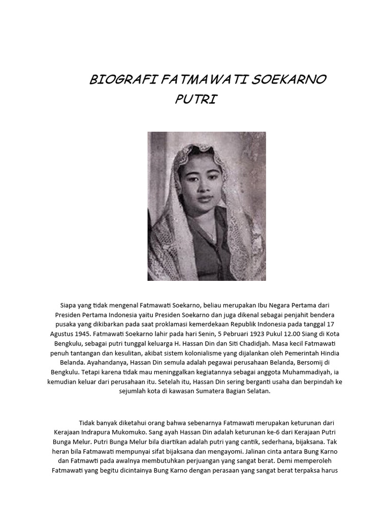 Biografi Fatmawati Soekarno Putri | PDF | Perjalanan