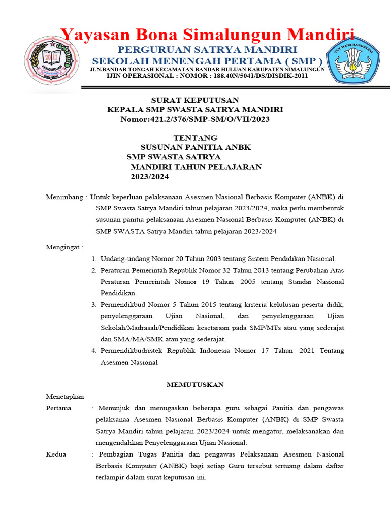 SK Anbk 2023-2024 | PDF