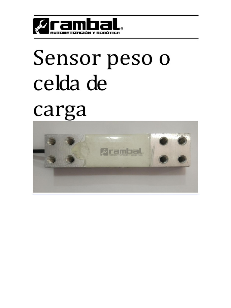 Sensor de Peso para Básculas Comerciales | PDF