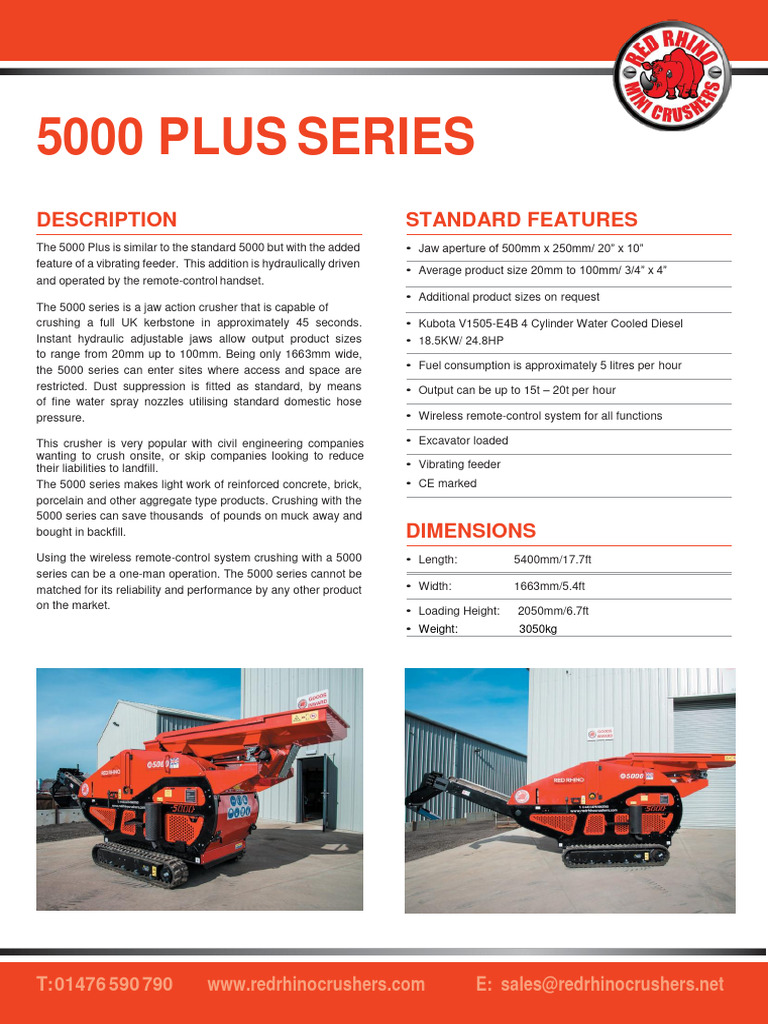 5000 Plus Jaw Crusher Features | PDF | Home & Garden