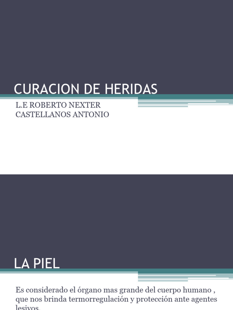 Curacion de Heridas | PDF | Piel | Cicatrización de la herida