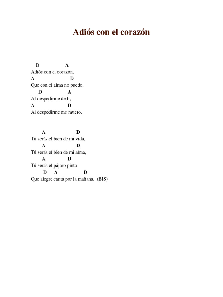 Adiós Con El Corazón | PDF