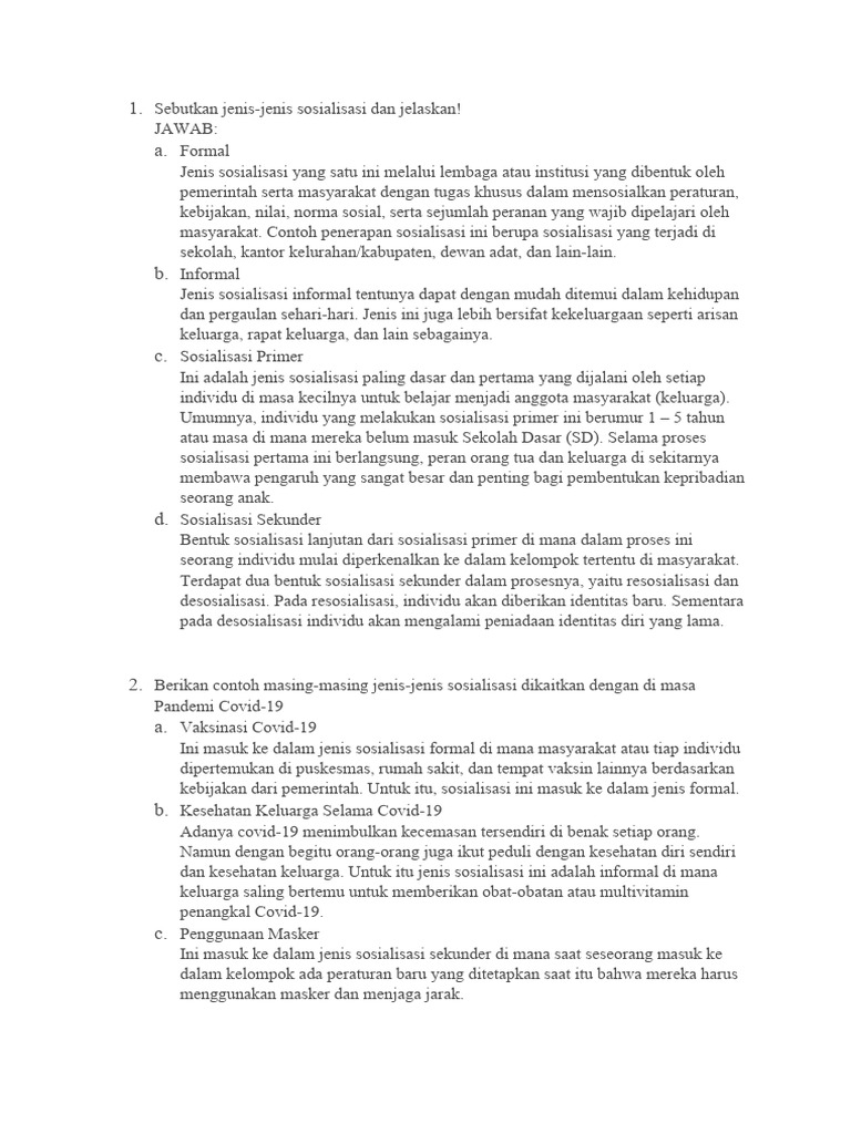 (Sosiologi SMT1) Tugas 1 | PDF