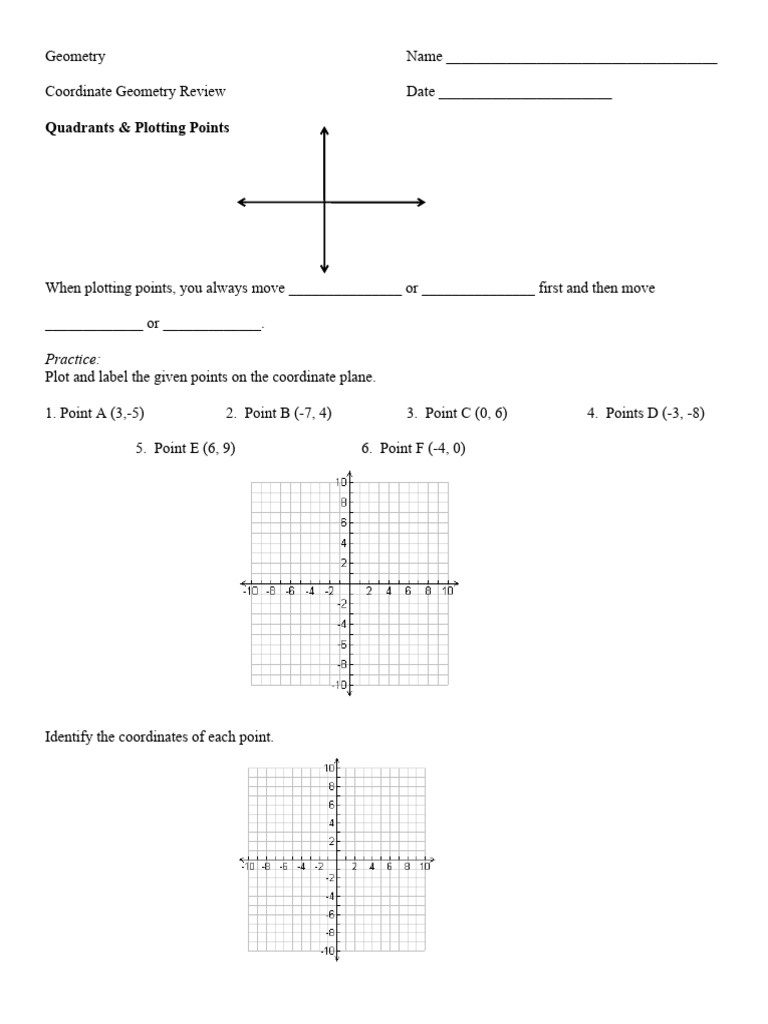 Coordinate Geometry Review | PDF | Slope | Cartesian Coordinate System