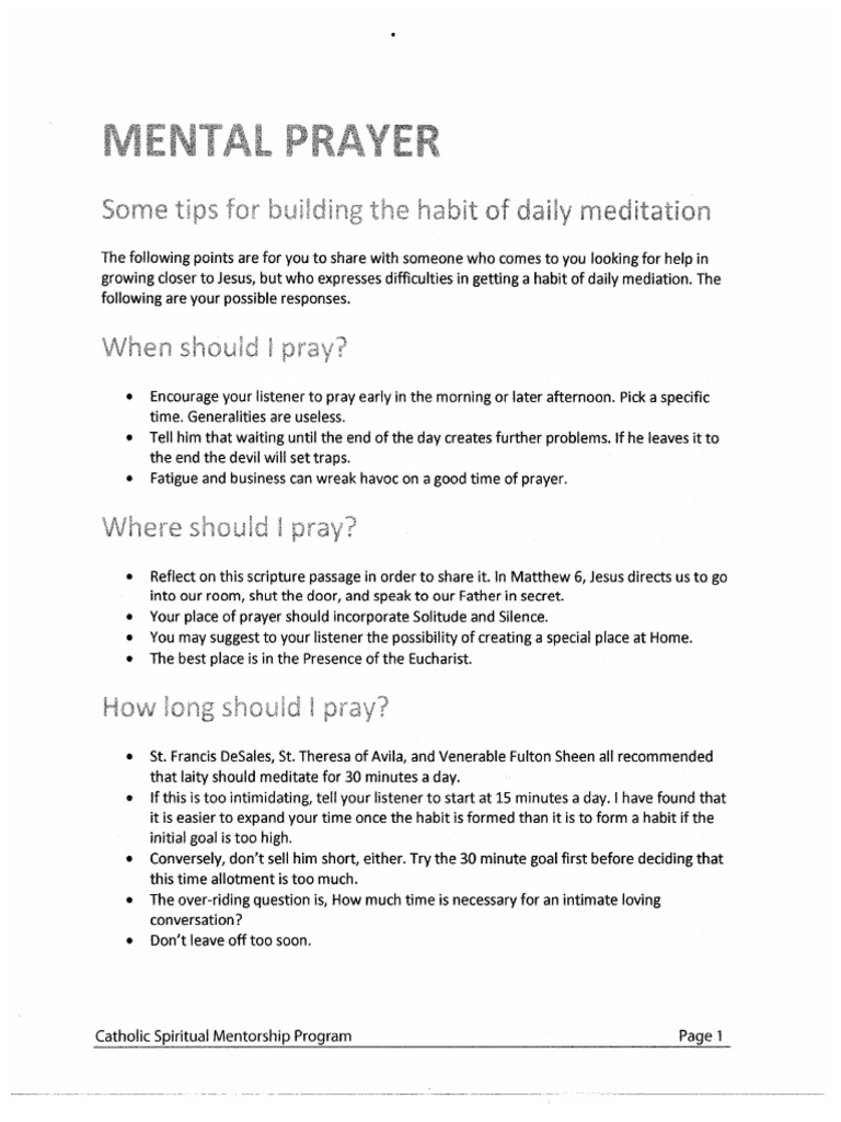 Mental Prayer | PDF
