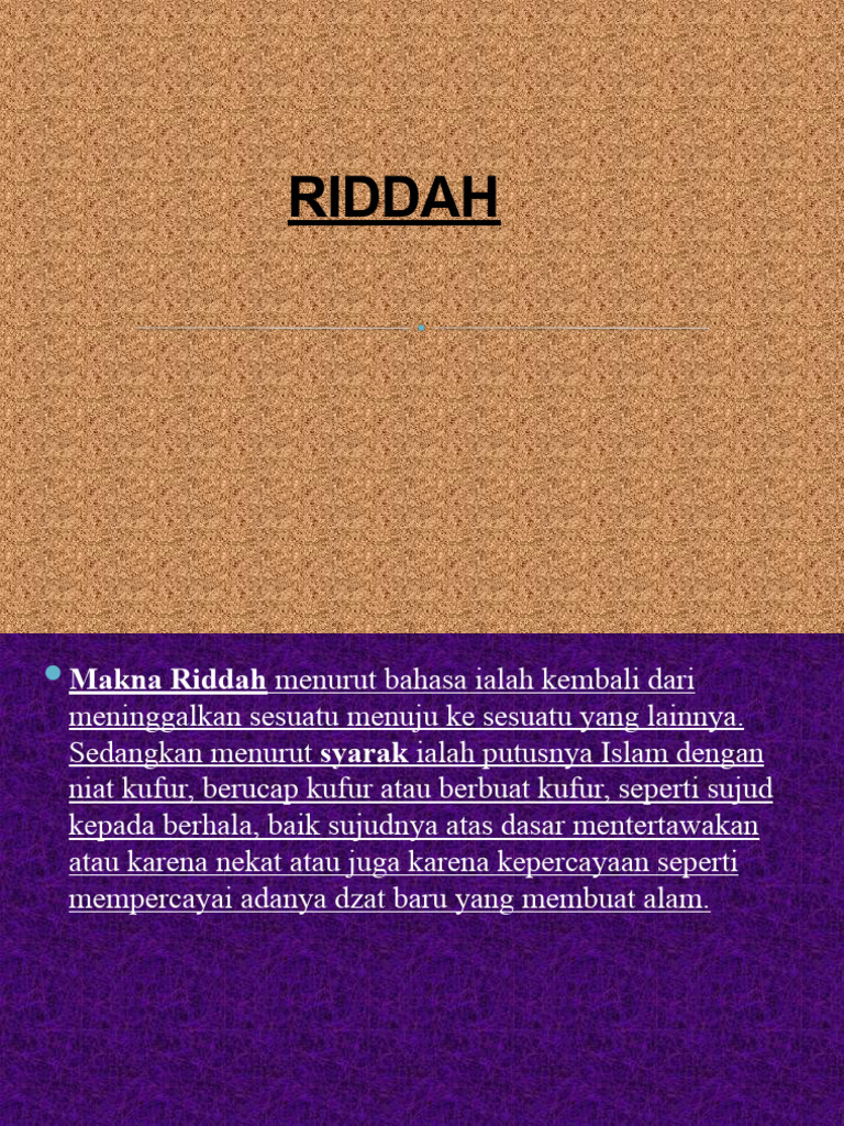 PENGERTIAN RIDDAH | PDF