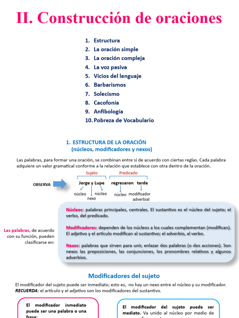 2 Construcción de Oraciones | PDF
