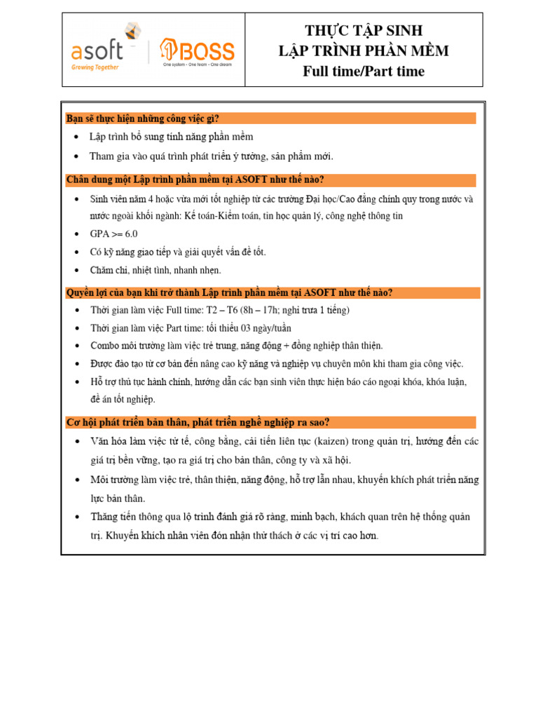 ASOFT - Thuc Tap - Lap Trinh Phan Mem | PDF