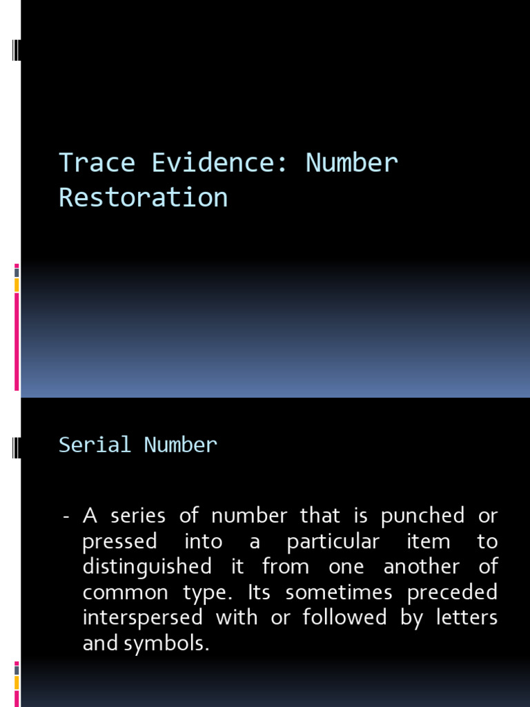 Week 10 Macro Etching and Number Restoration | PDF | Acid ...