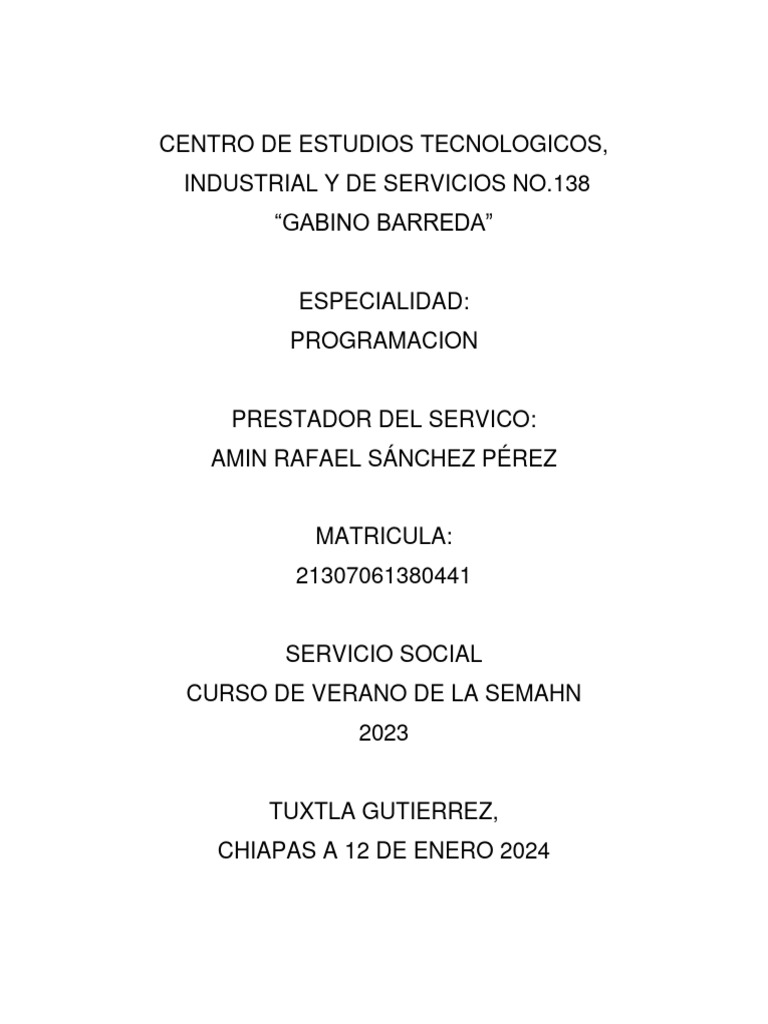 Reporte Amin Rafael Sanchez Perez | PDF
