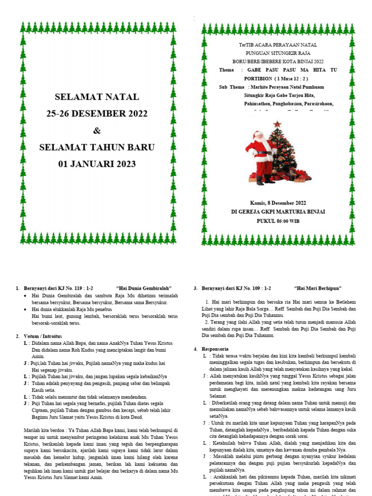 Tertib Acara Natal STM Dos Roha | PDF