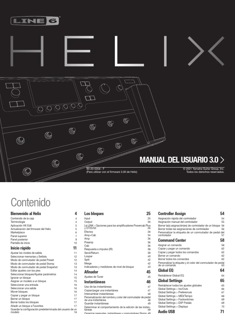 Helix 3.0 Owner's Manual - Rev F - Spanish | PDF