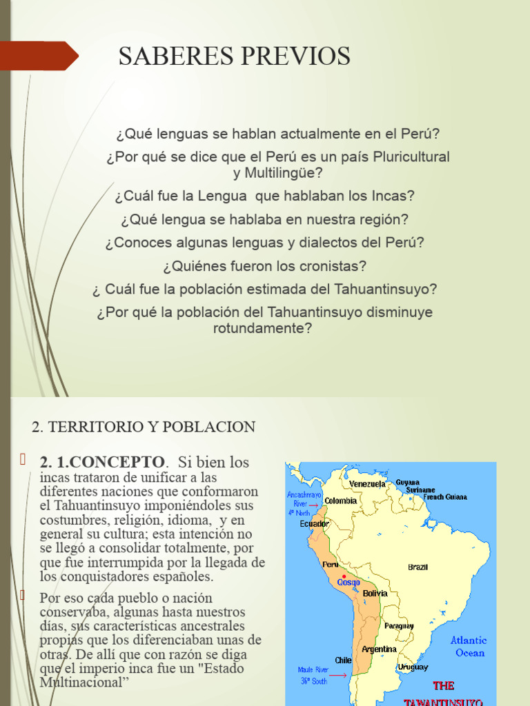 Los Incas Territorio y Poblacion | PDF | Imperio Inca | Perú