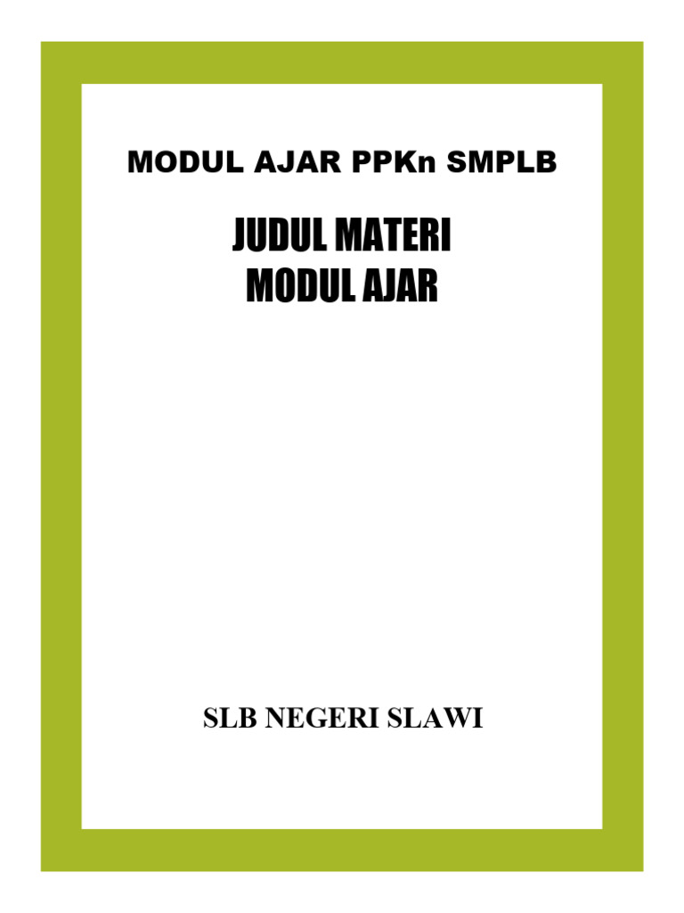 Modul Ajar PKN SMPLB | PDF