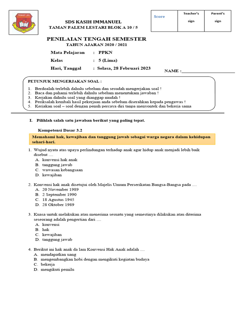 Pts Tematik PPKN p5 | PDF