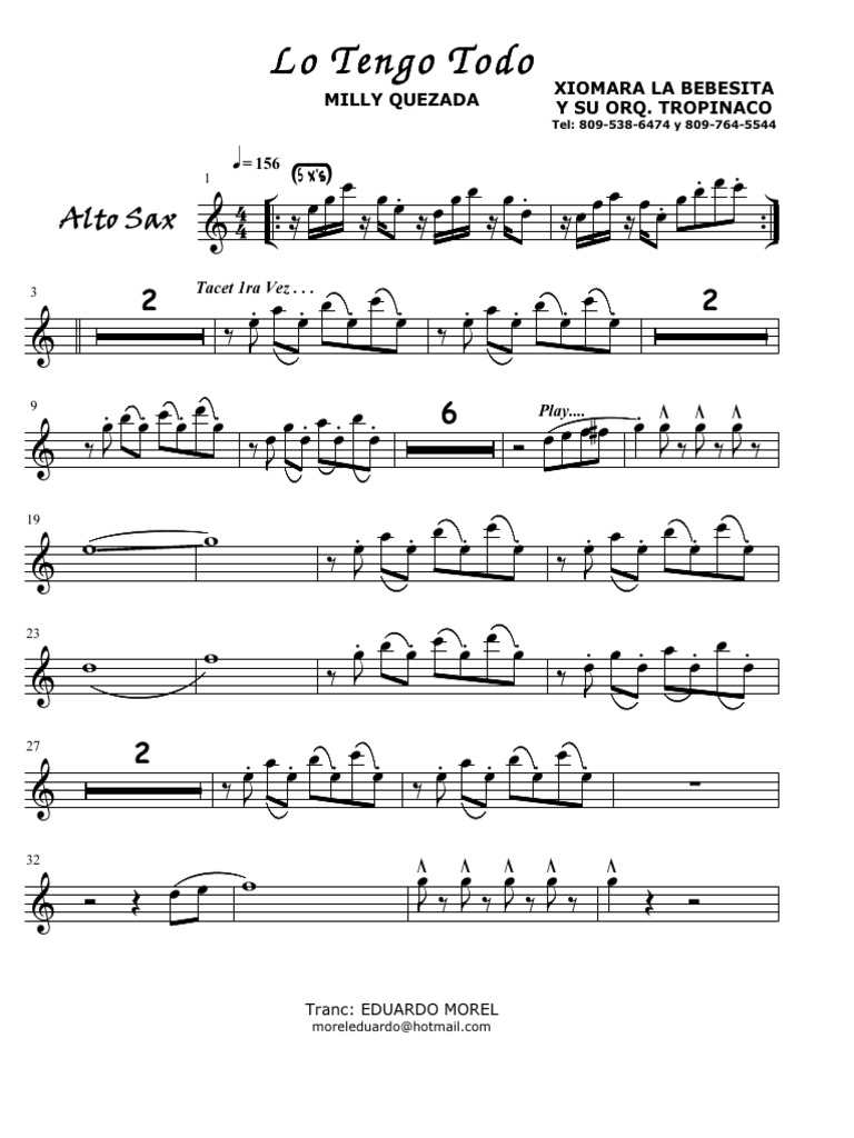 Lo Tengo Todo-Alto Sax | PDF