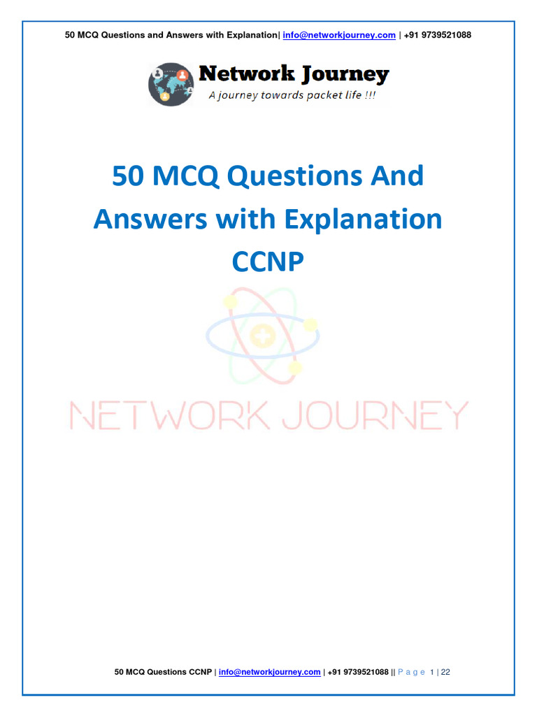 CCNP MCQ Questions and Answers | PDF | Technology & Engineering