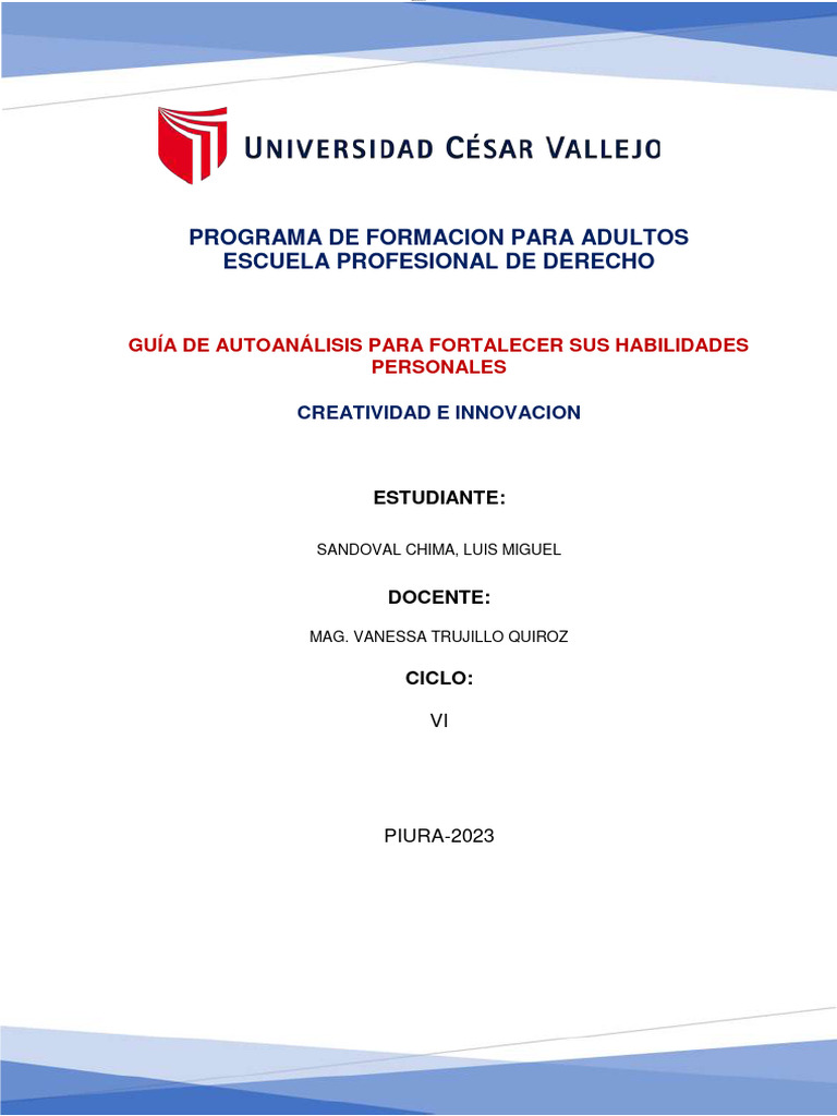 GUÍA DE AUTOANÁLISIS PARA FORTALECER SUS HABILIDADES PERSONALES | PDF