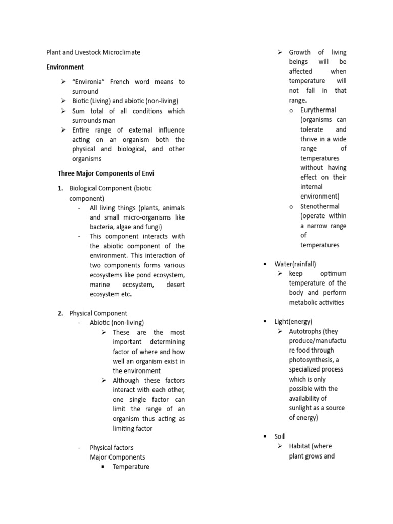 Plant and Livestock Microclimate | PDF