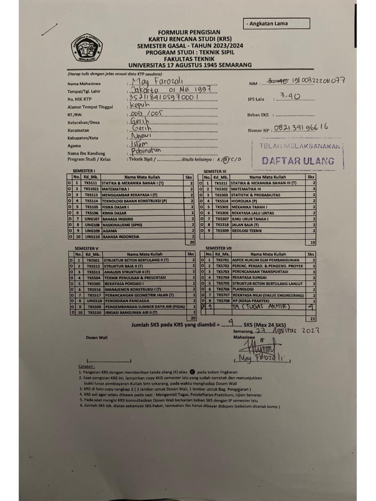 KRS Semester 9 | PDF