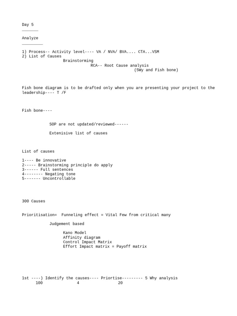 Six Sigma Notes-5 | PDF