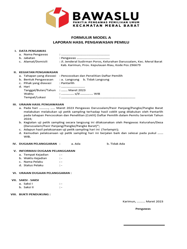 Formulir Model A Khusus Uji Petik | PDF | Sains & Matematika ...