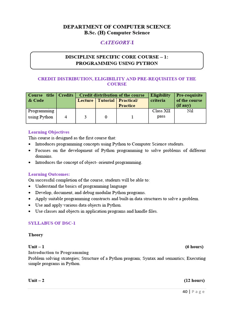 1st Semester B.SC (H) Computer Science Syllabus | PDF | Eigenvalues And Eigenvectors | Matrix ...