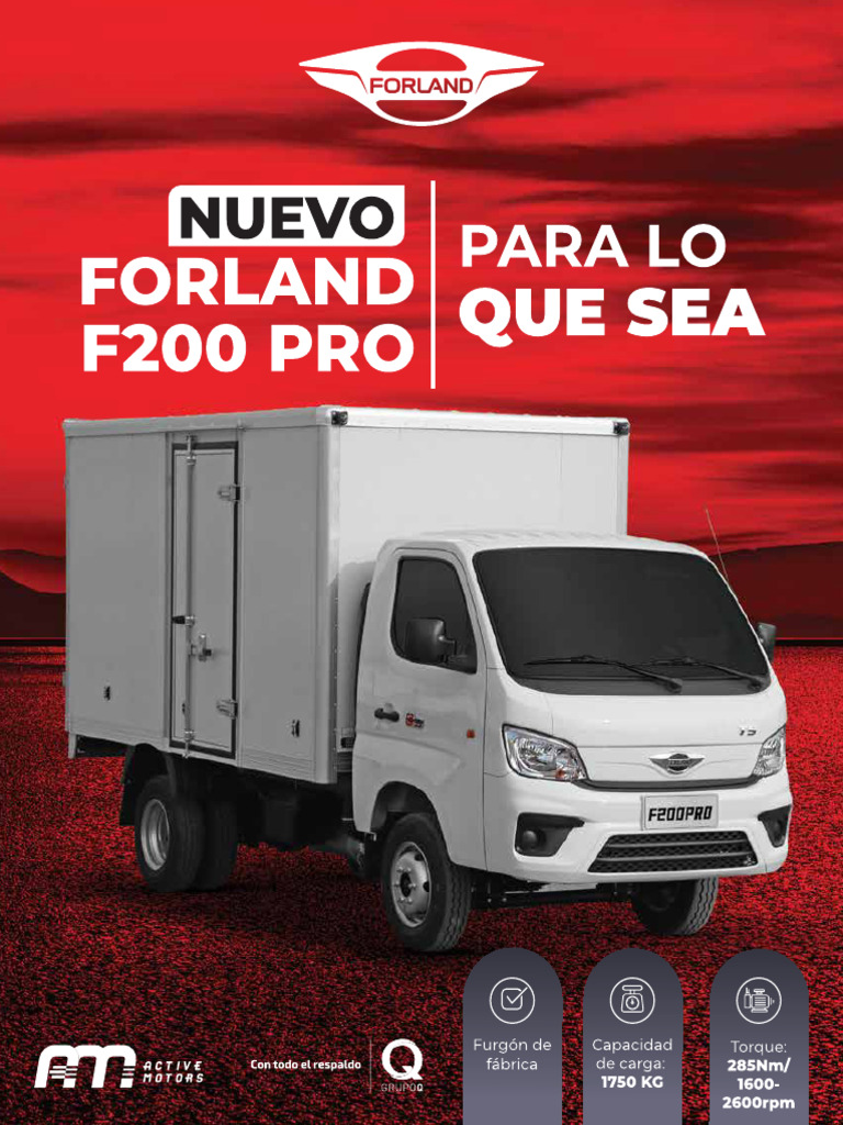 Especificaciones Forland F200 Pro | PDF | Tecnología de vehículos ...