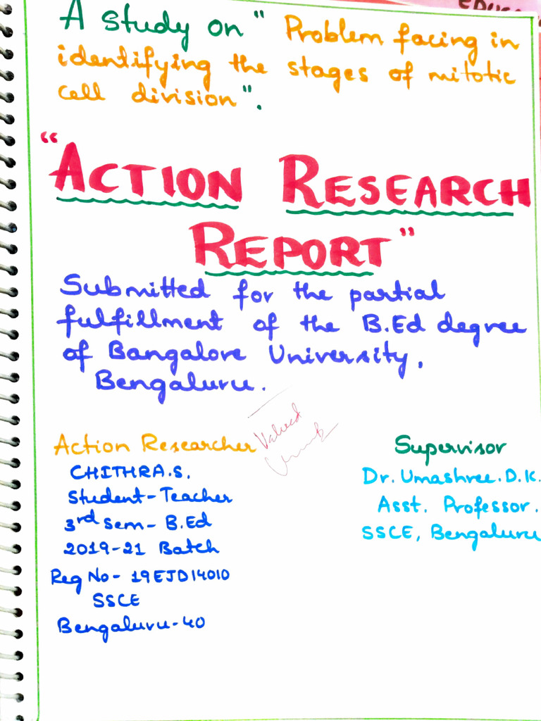 Action Research Report in Biology 07-Oct-2023 | PDF