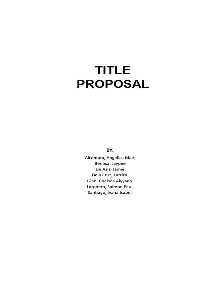 Practical Research TITLE PROPOSAL | PDF
