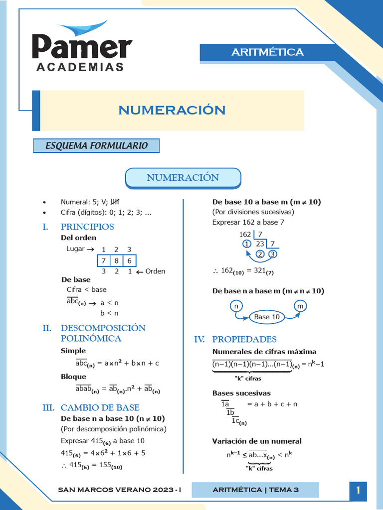 C Sem3 A Numeración | PDF