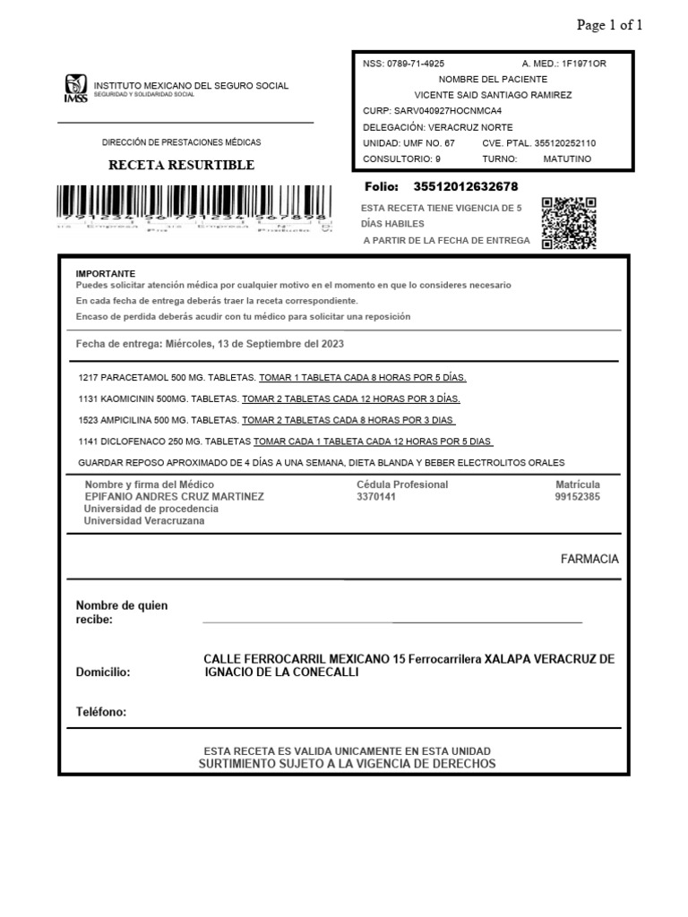 Receta Imss | PDF