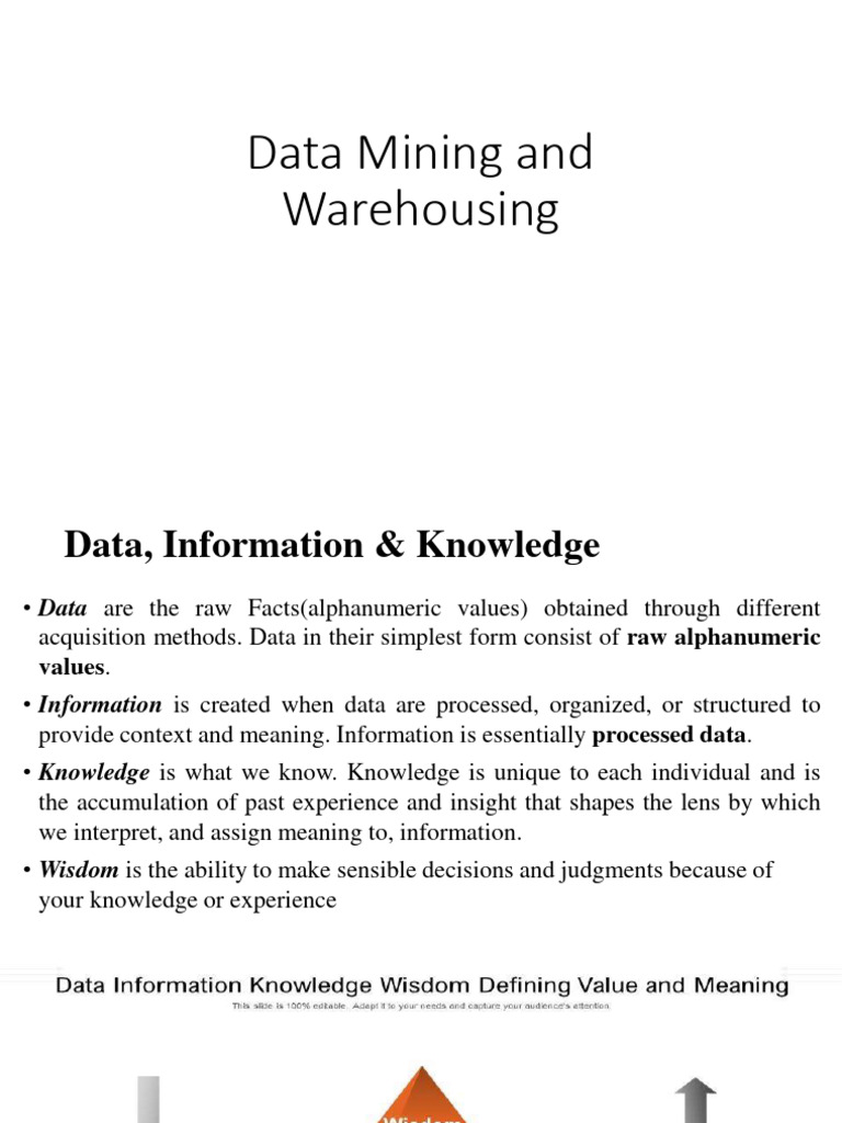 Data Mining and Warehousing-1 | PDF | Data Mining | Data