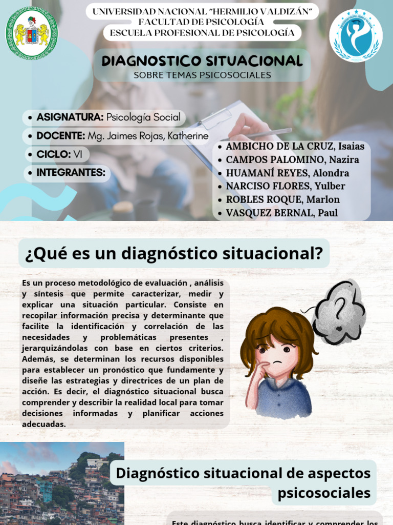 DIAGNOSTICO SITUACIONAL - RC (1) | PDF | Sicología | Salud mental