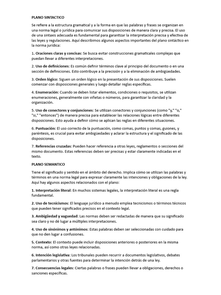 Plano Sintactico | PDF