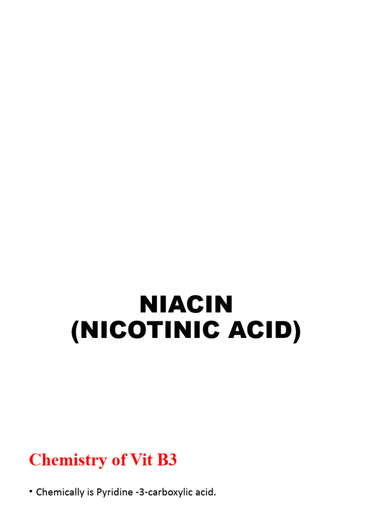 Niacin | PDF | Nicotinamide Adenine Dinucleotide | Nicotinamide Adenine ...