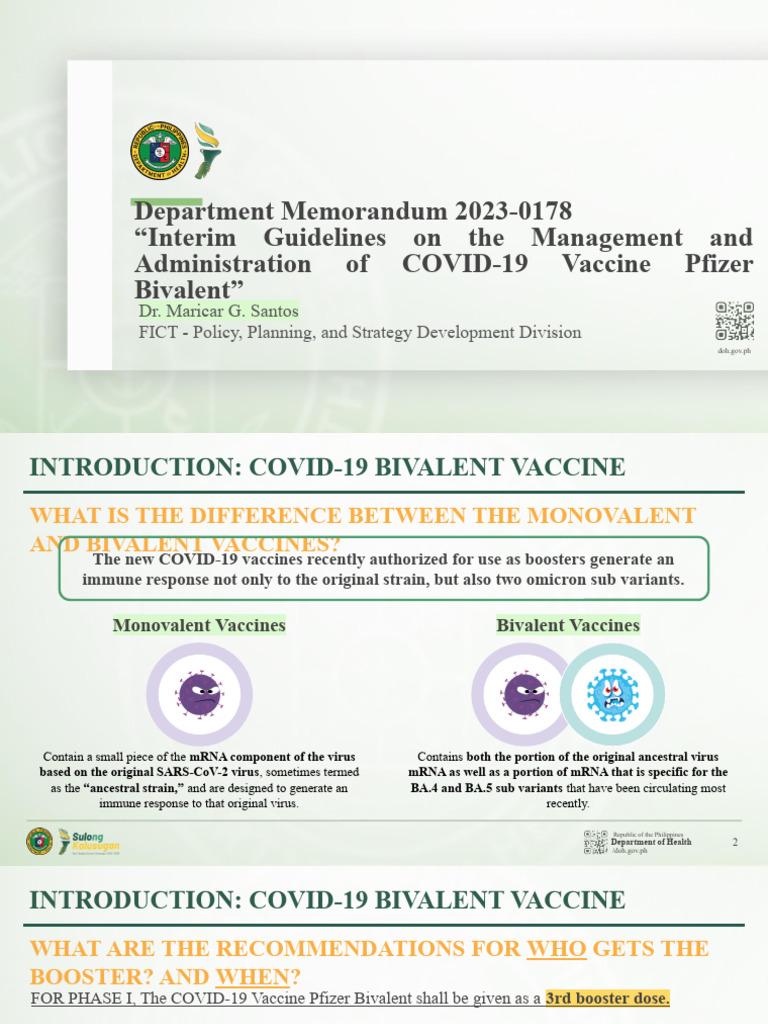 Guidelines and Strategy Bivalent Pfizer Vaccine 3 | PDF | Health Policy ...