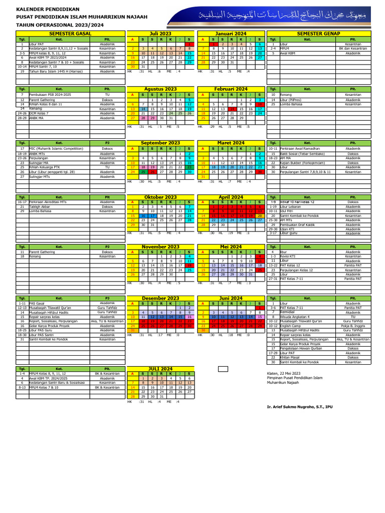 Draf Kalender Pendidikan 2023-2024 Baru | PDF