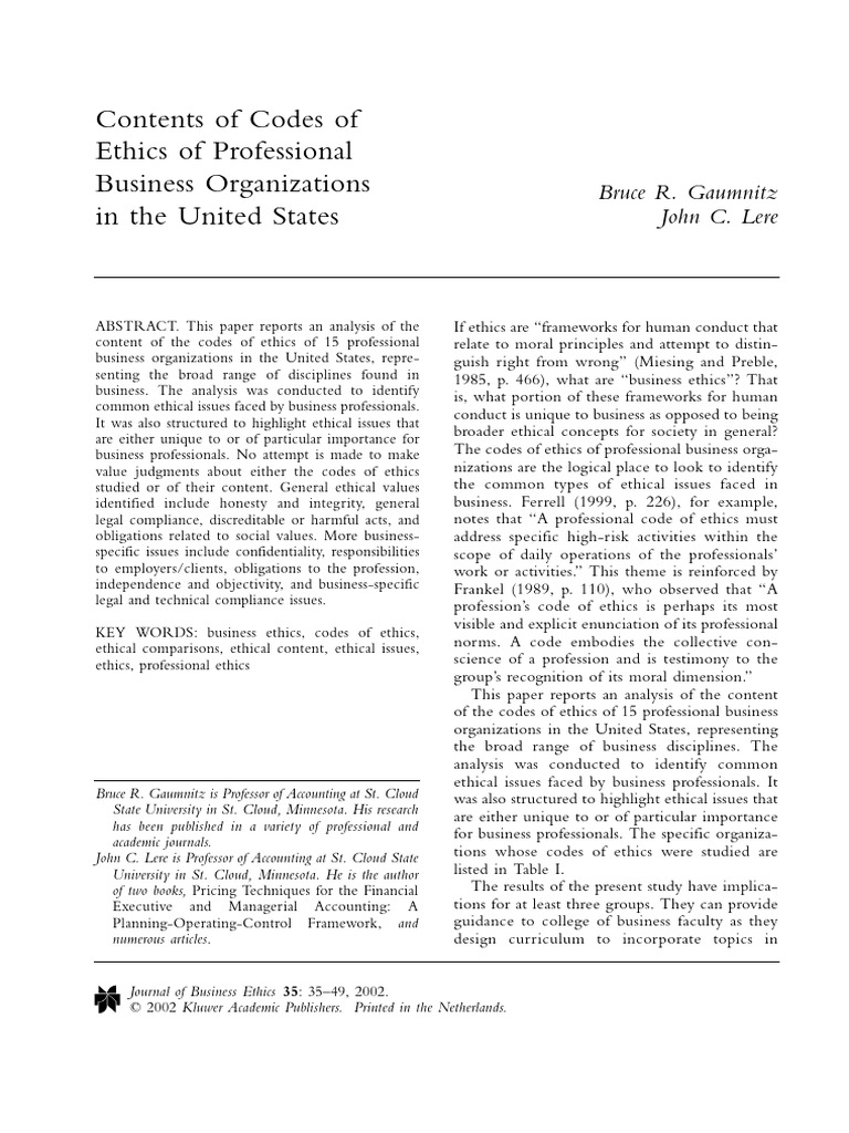 Contents of Codes of | PDF